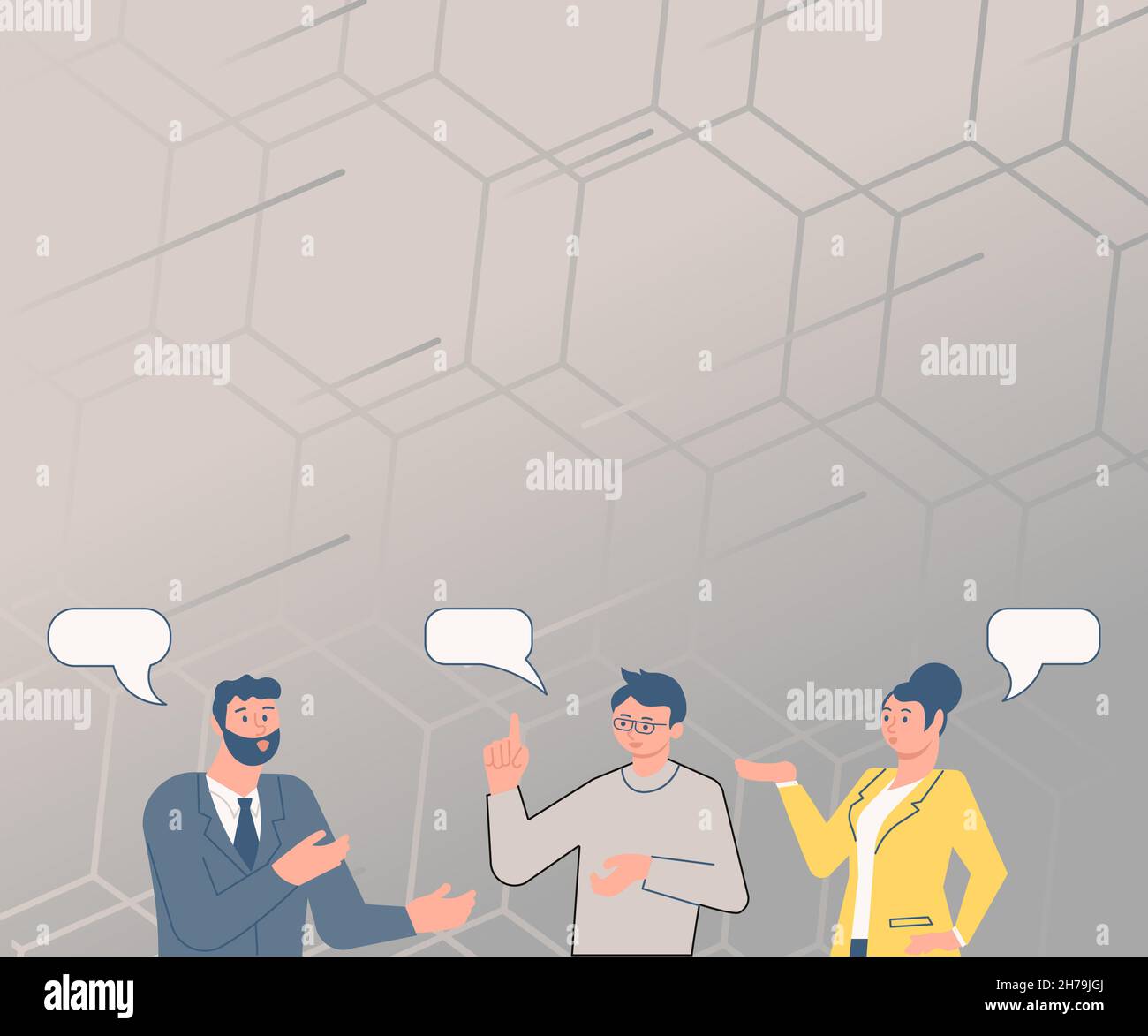 Illustration Of Partners Chatting Building New Wonderful Ideas For ...