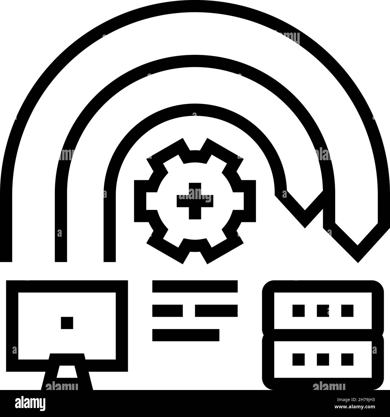 ping of death attack line icon vector illustration Stock Vector Image ...