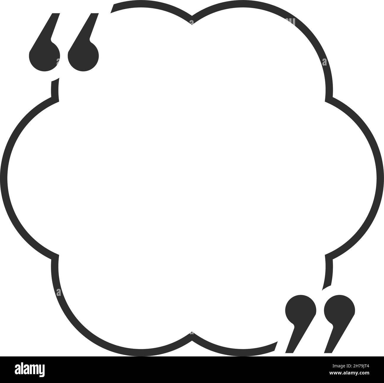 Blank quote frame. Empty message in cloud shape Stock Vector Image ...