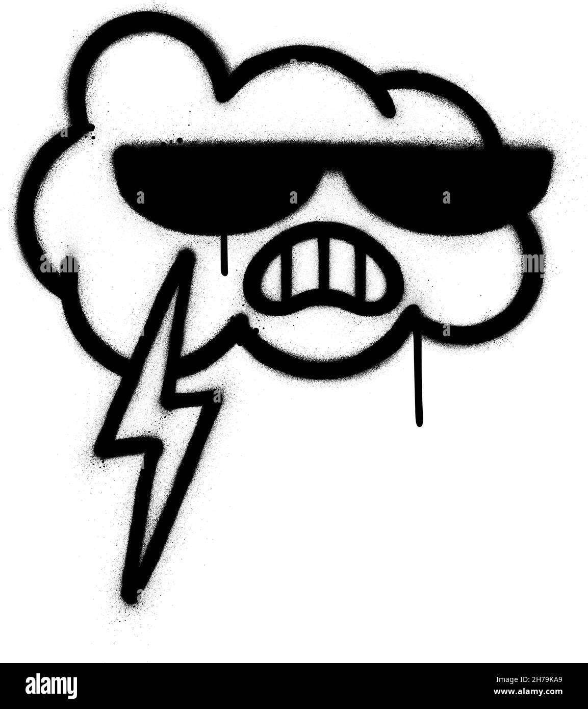 graffiti angry cloud sprayed in black over white Stock Vector Image ...