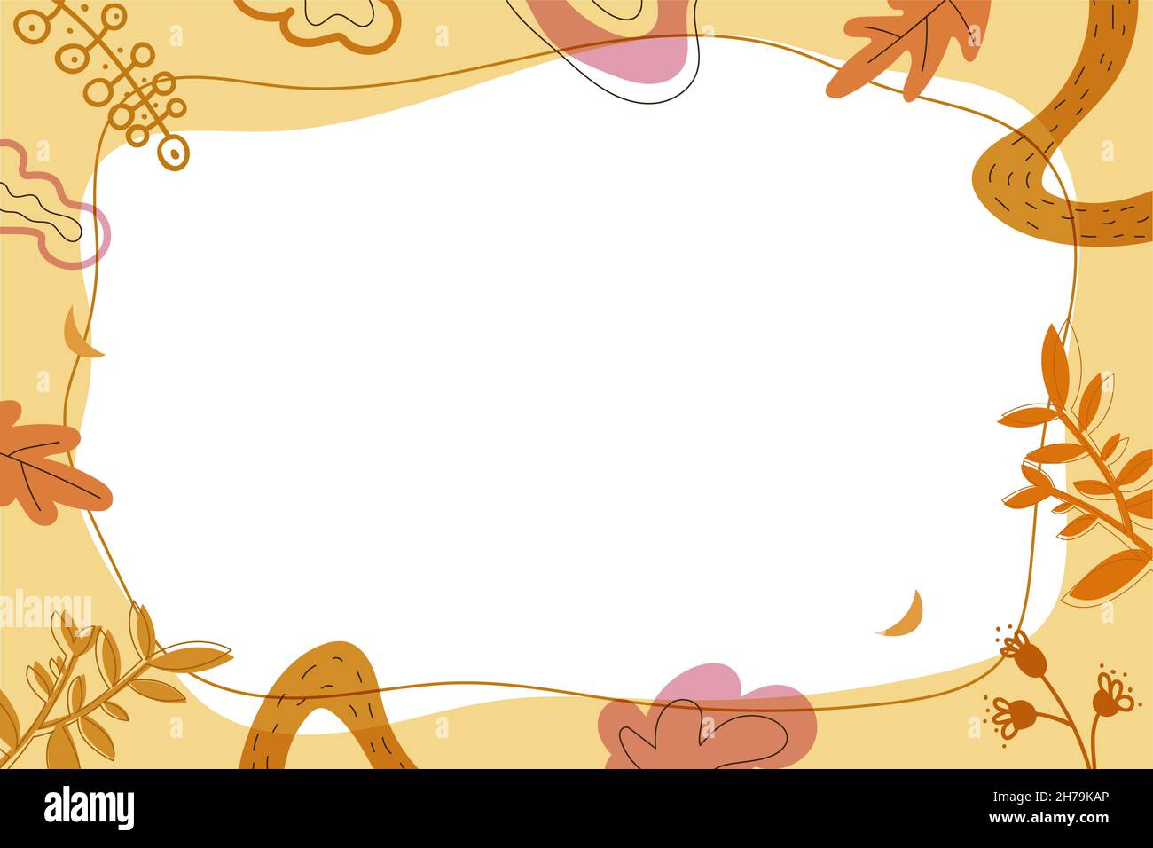 Text Frame Surrounded With Assorted Flowers Hearts And Leaves ...