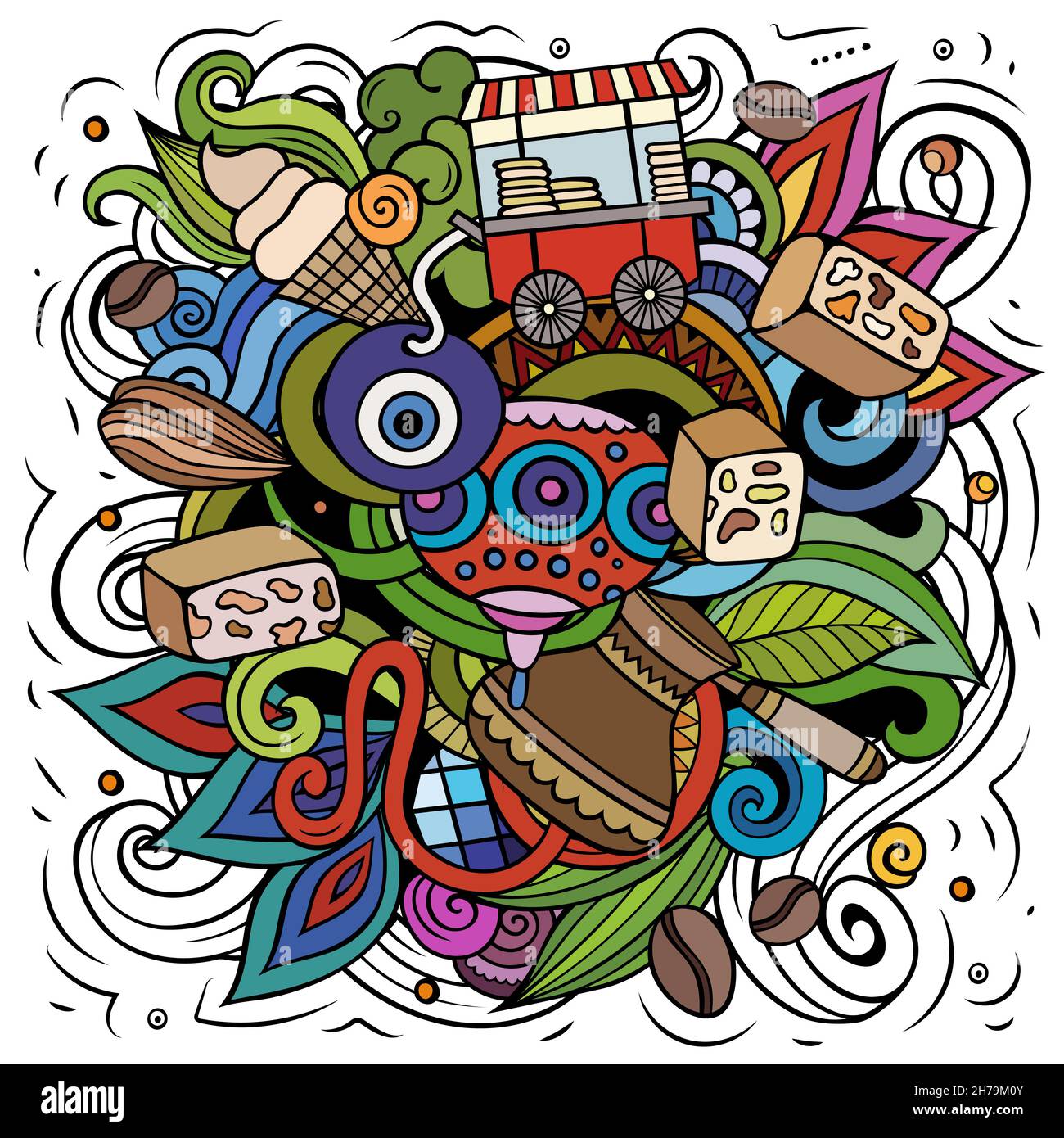 Istanbul cartoon vector doodle illustration. Colorful detailed ...