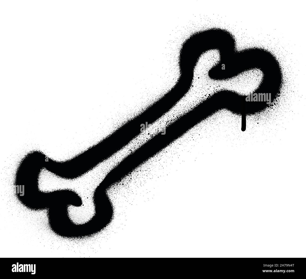 graffiti bone sprayed in black on white Stock Vector Image & Art - Alamy
