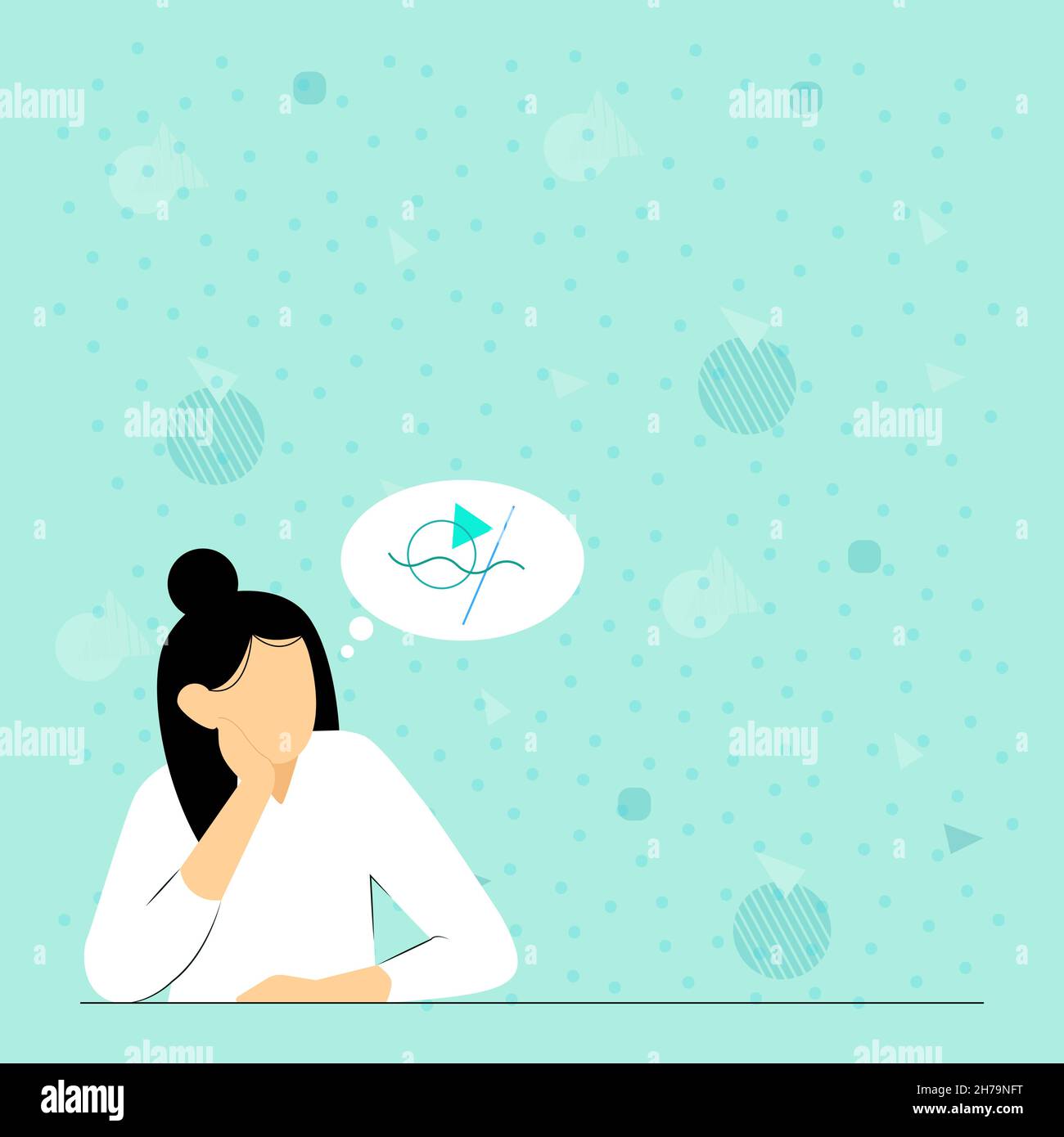 Illustration Of Lady Thinking Deeply Alone For New Amazing Tactical ...