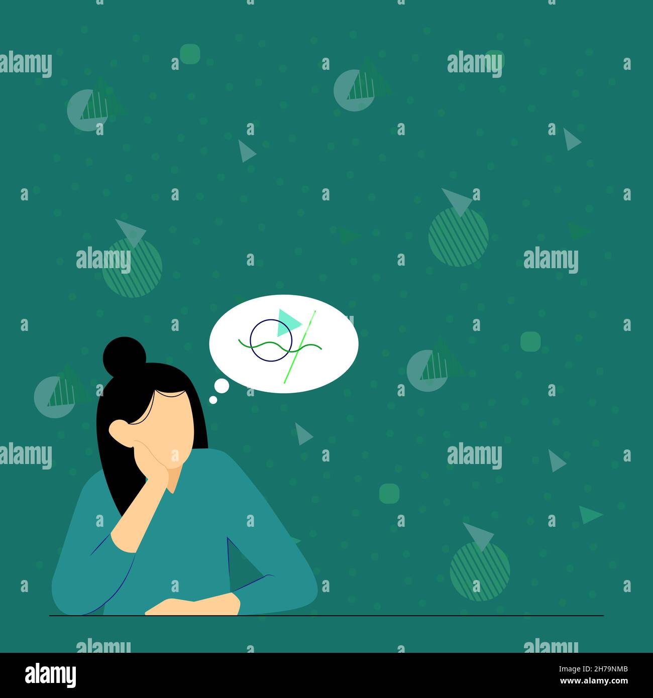 Illustration Of Lady Thinking Deeply Alone For New Amazing Tactical ...