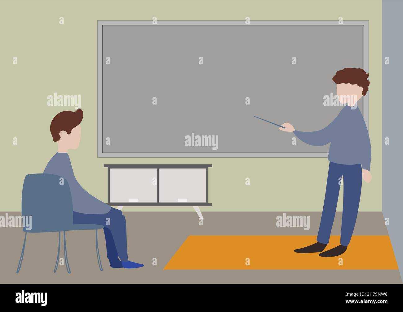 Illustration Of A Teacher And Student Having Class Privately Inside A ...