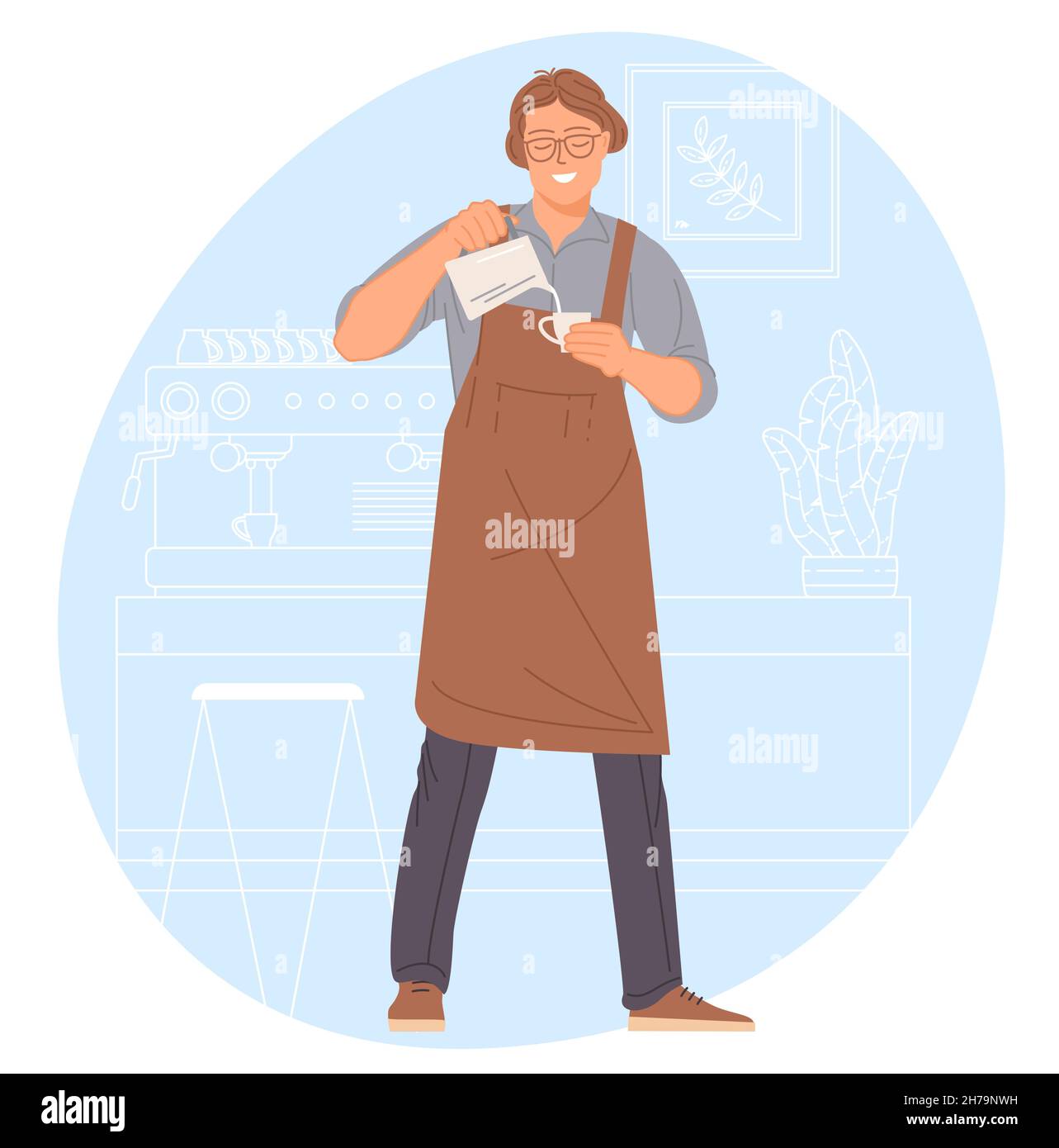 Small business cafe barista Stock Vector Images - Alamy