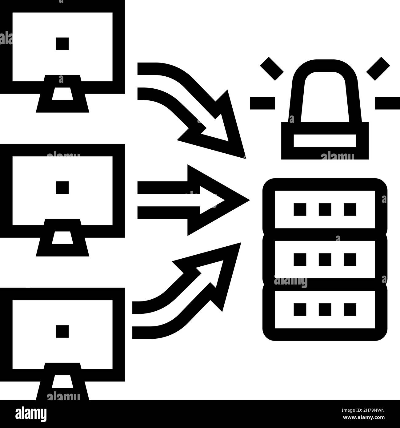 ddos attacks line icon vector illustration Stock Vector Image & Art - Alamy