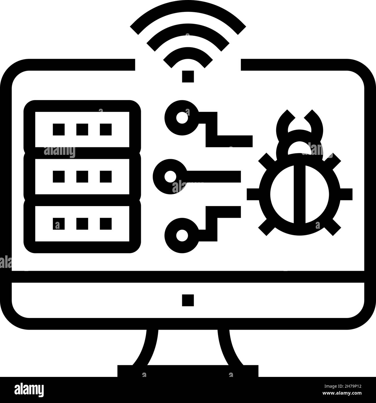 web attacks line icon vector illustration Stock Vector Image & Art - Alamy