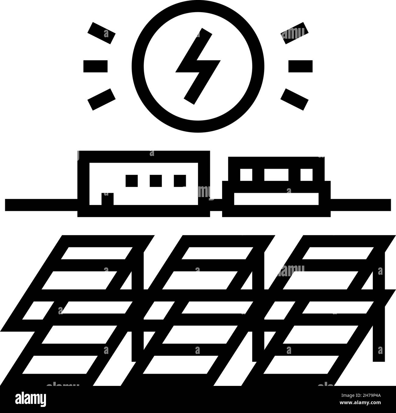 solar electricity panel line icon vector illustration Stock Vector ...