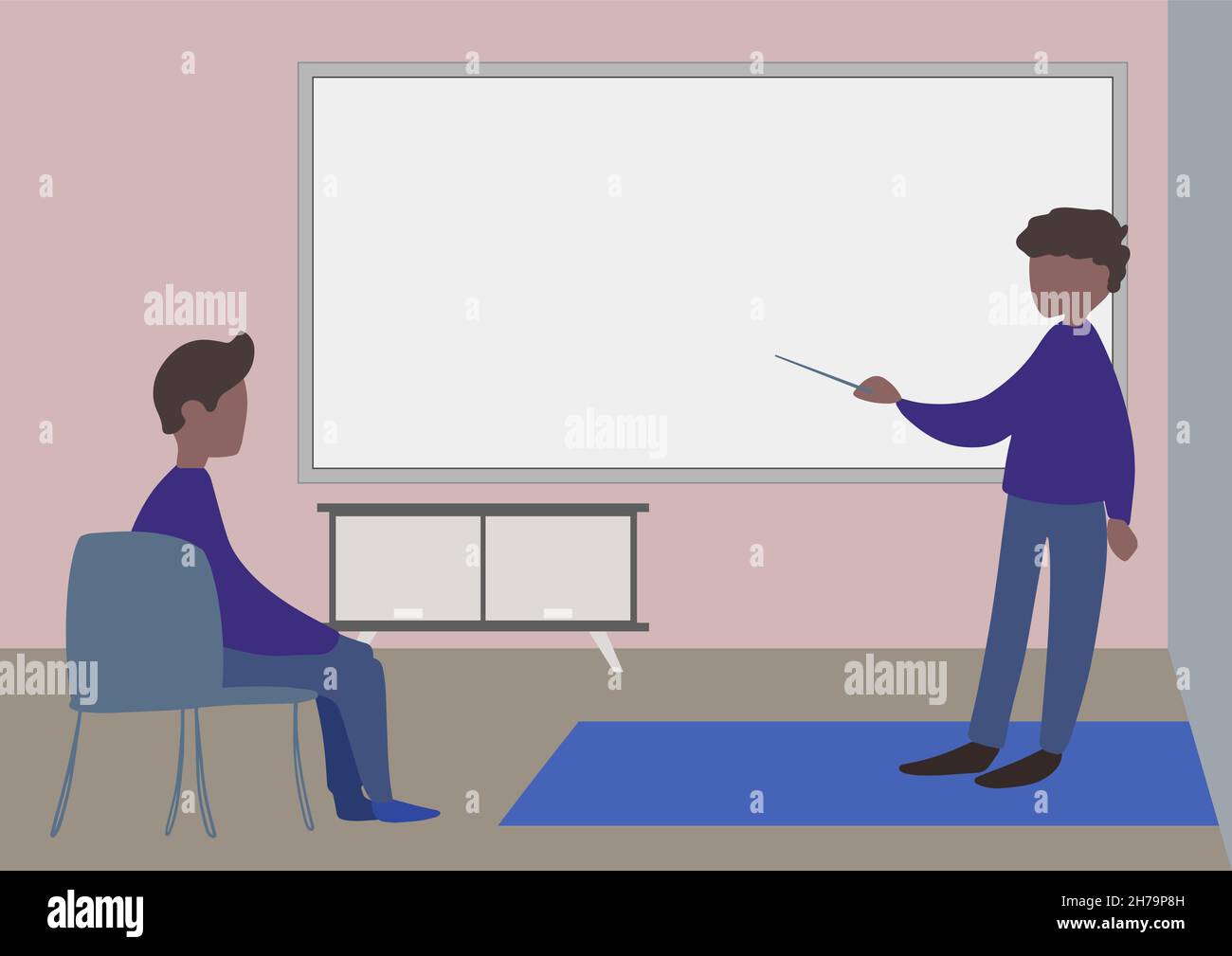 Illustration Of A Teacher And Student Having Class Privately Inside A ...