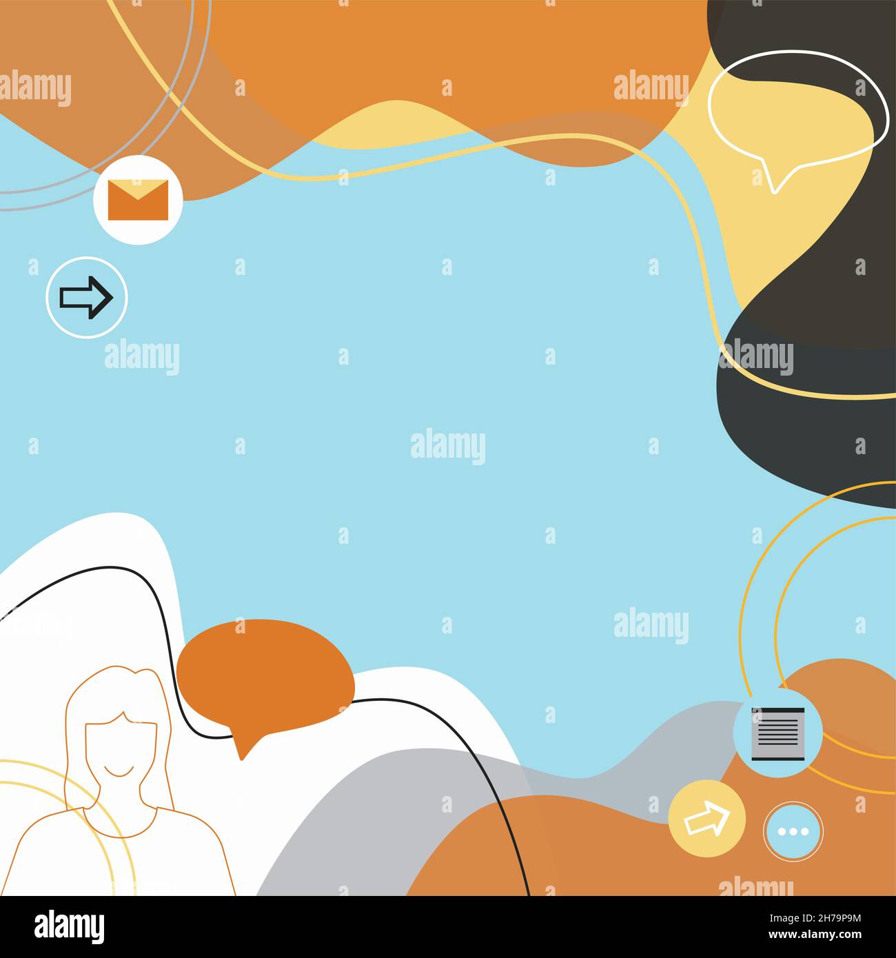 Illustration Of Couple Speaking In Chat Cloud Exchanging Messages ...