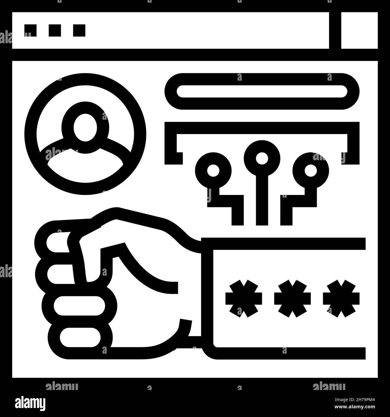 brute-force and dictionary 8 network attacks line icon vector ...