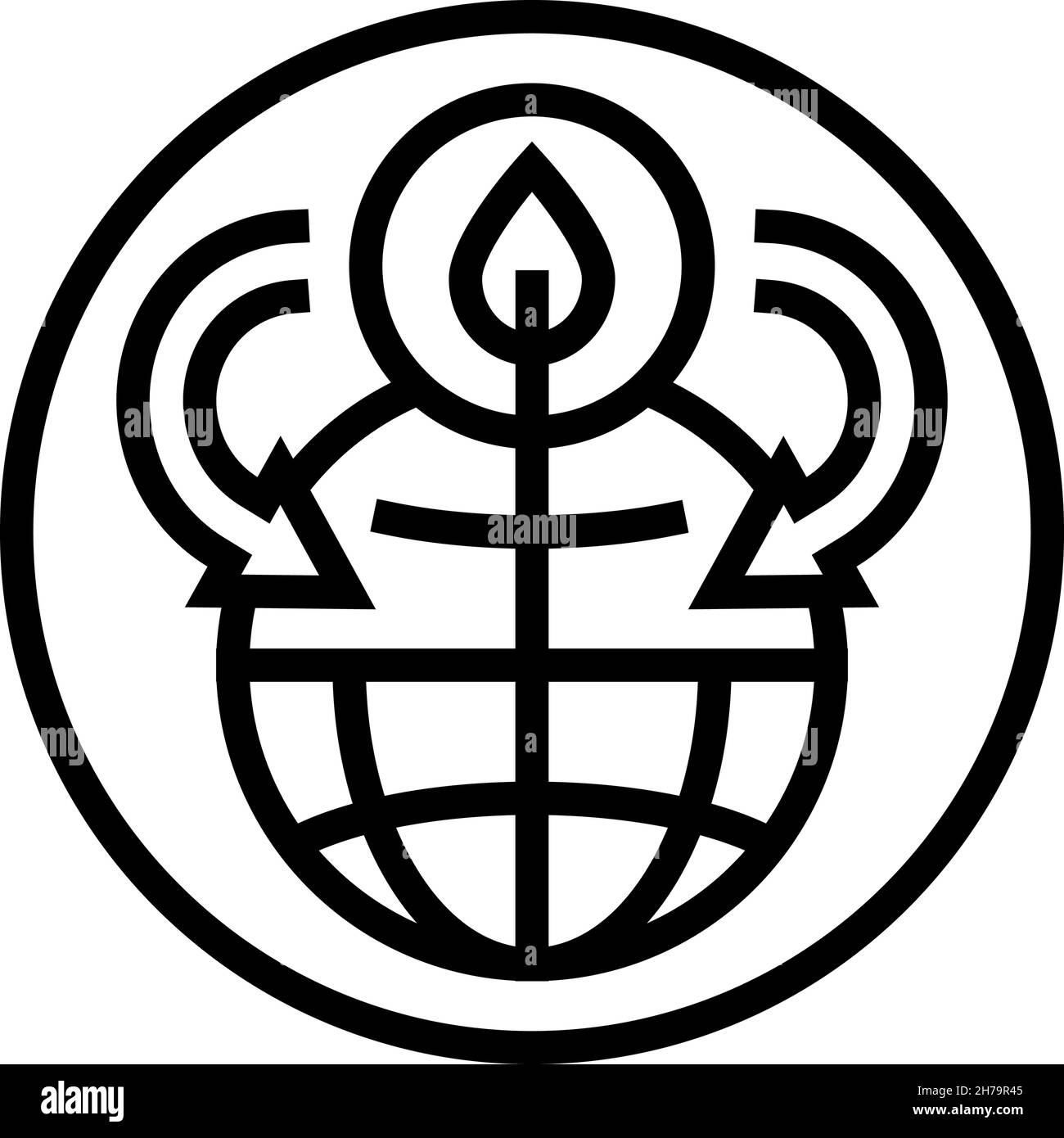 global ecology and environment line icon vector illustration Stock ...