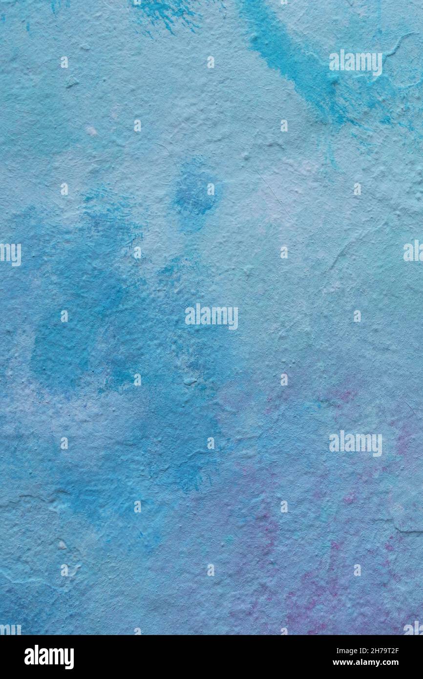 Abstract light blue color tone painted stucco wall texture background ...