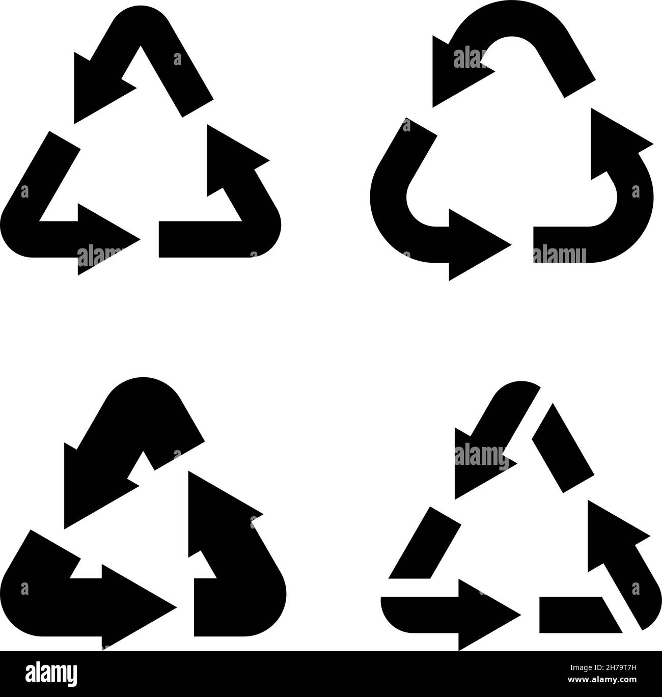 Icons eco recycling. Black arrows in triangle form. Ecological emblems ...