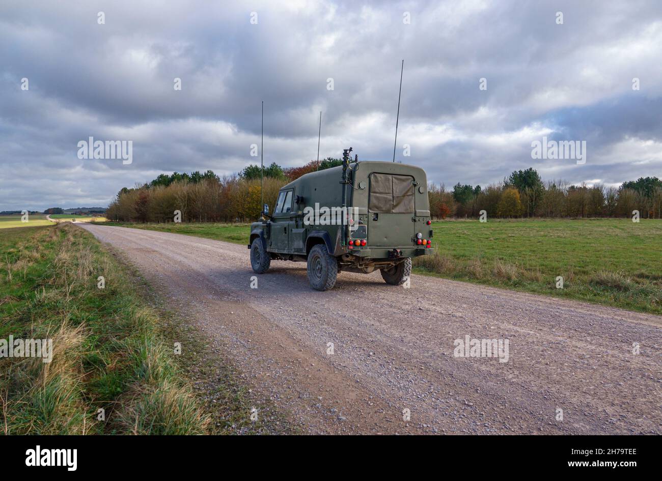 British Army Land Rover Defender Wolf medium utility vehicle on a ...
