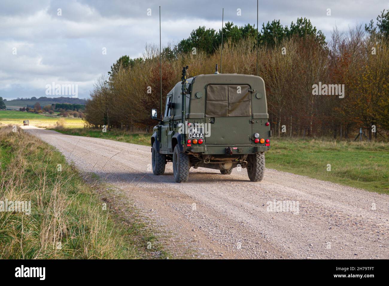 British Army Land Rover Defender Wolf medium utility vehicle on a ...