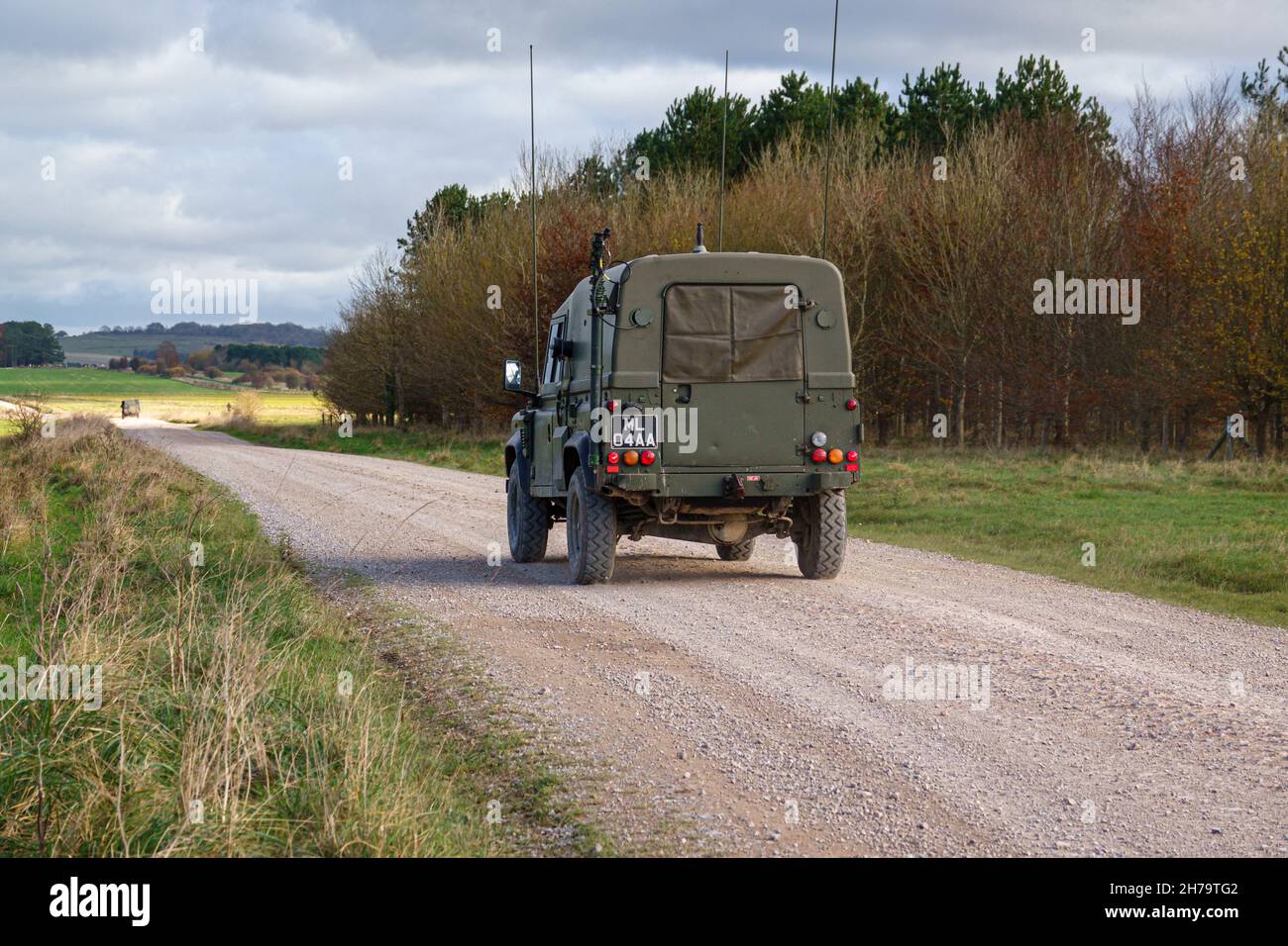 British Army Land Rover Defender Wolf medium utility vehicle on a ...
