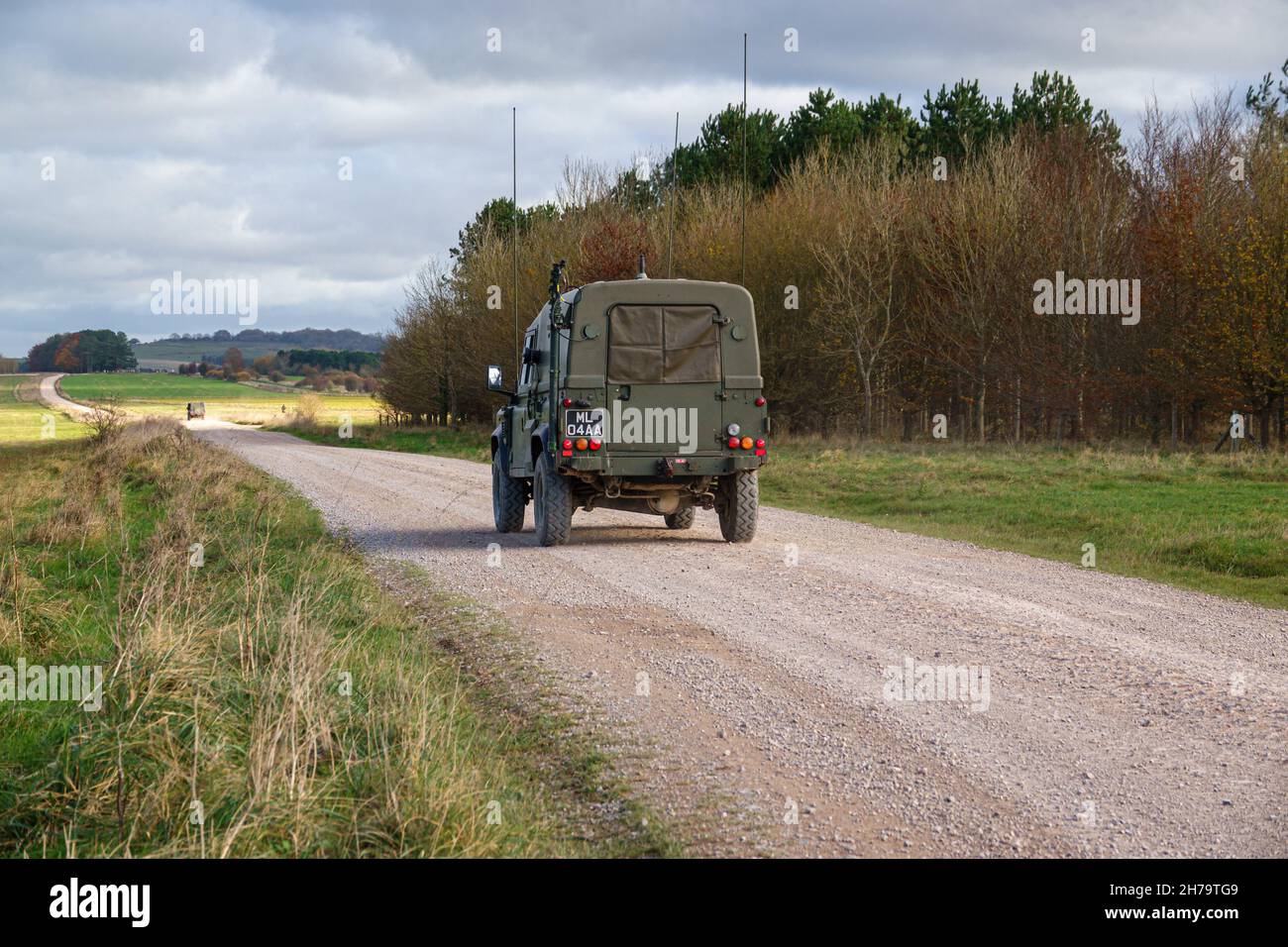 British Army Land Rover Defender Wolf medium utility vehicle on a ...