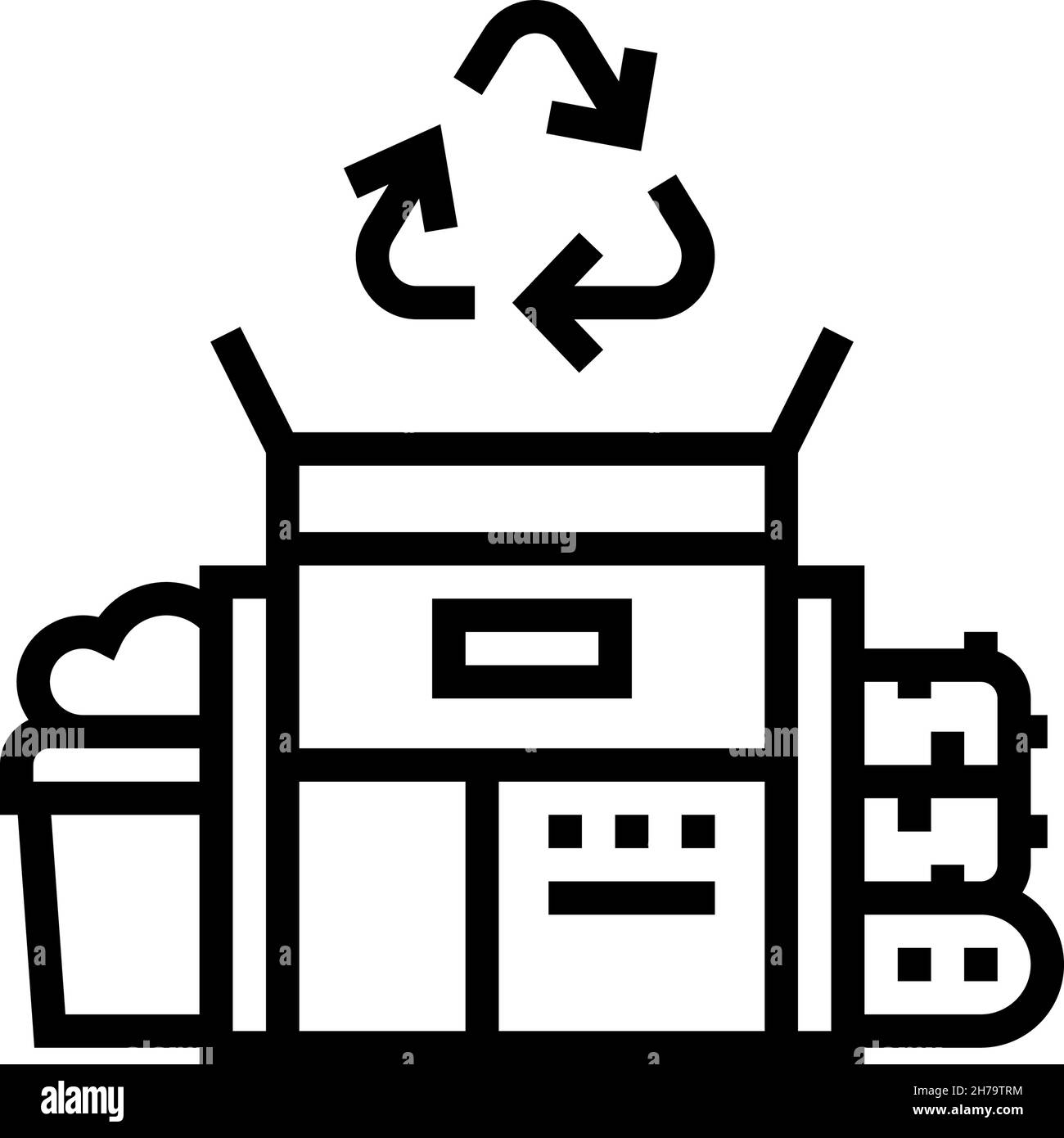 waste recycling line icon vector illustration Stock Vector Image & Art ...