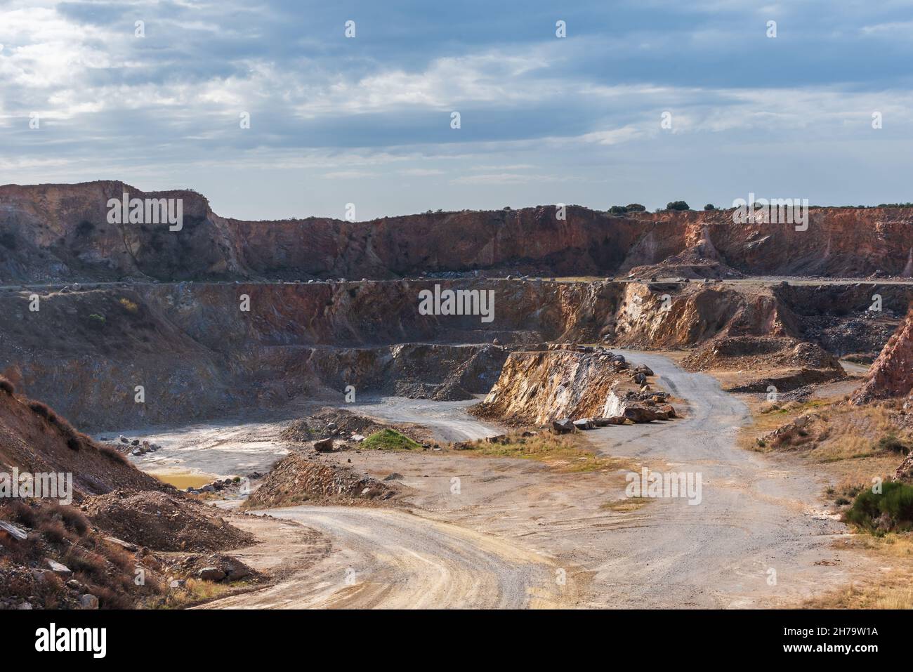 Open pit mine, used for the extraction of sand and gravel Stock Photo ...