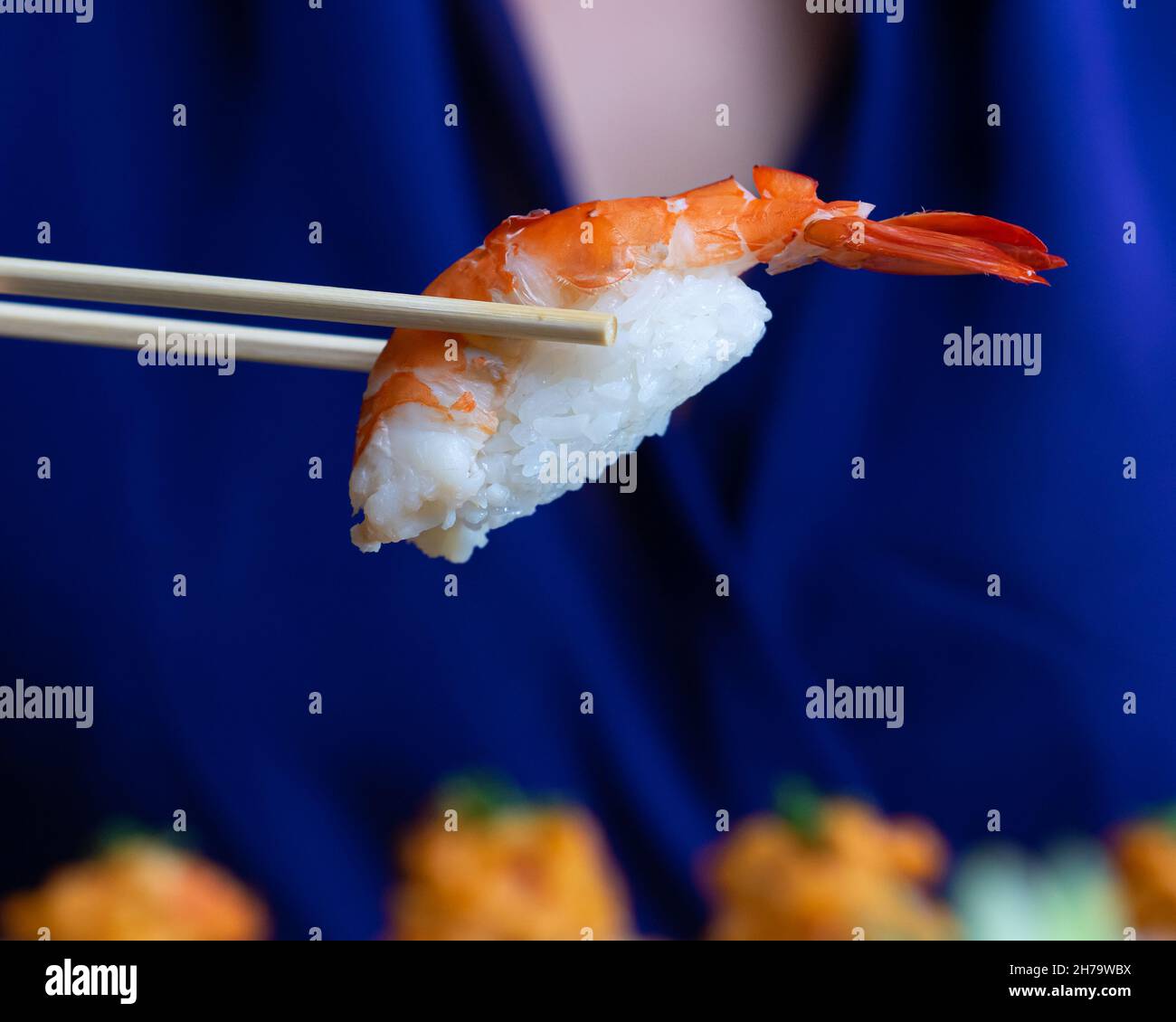 japanese sushi sashimi with shrimp and sushi sticks Stock Photo - Alamy