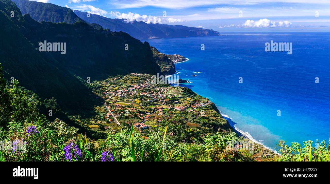 Beautiful view and nature scenery of Madeira island . Viewpoint ...
