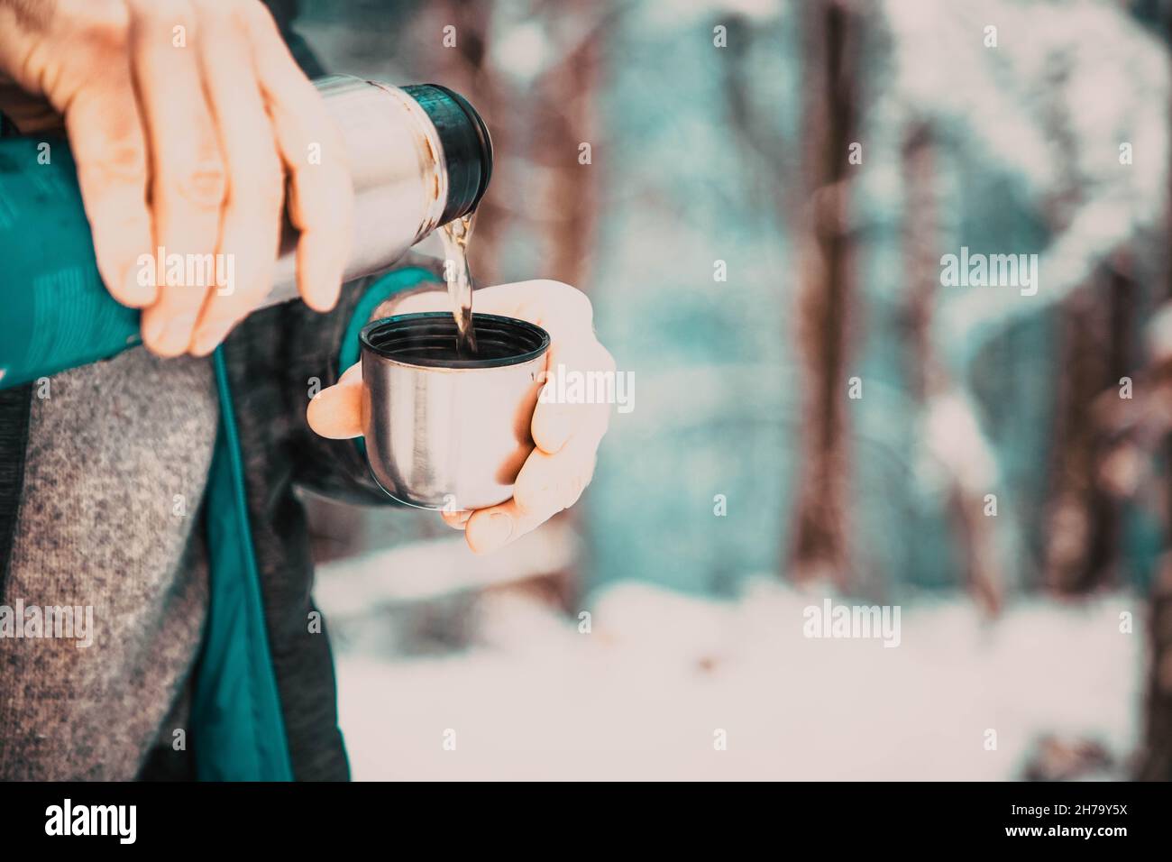 Tea in winter forest hi-res stock photography and images - Alamy
