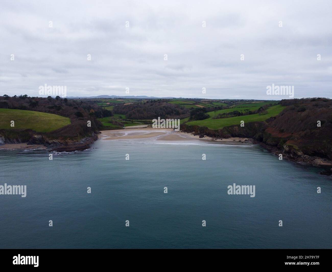 Porthluney beach near caerhays Cornwall England uk Stock Photo - Alamy