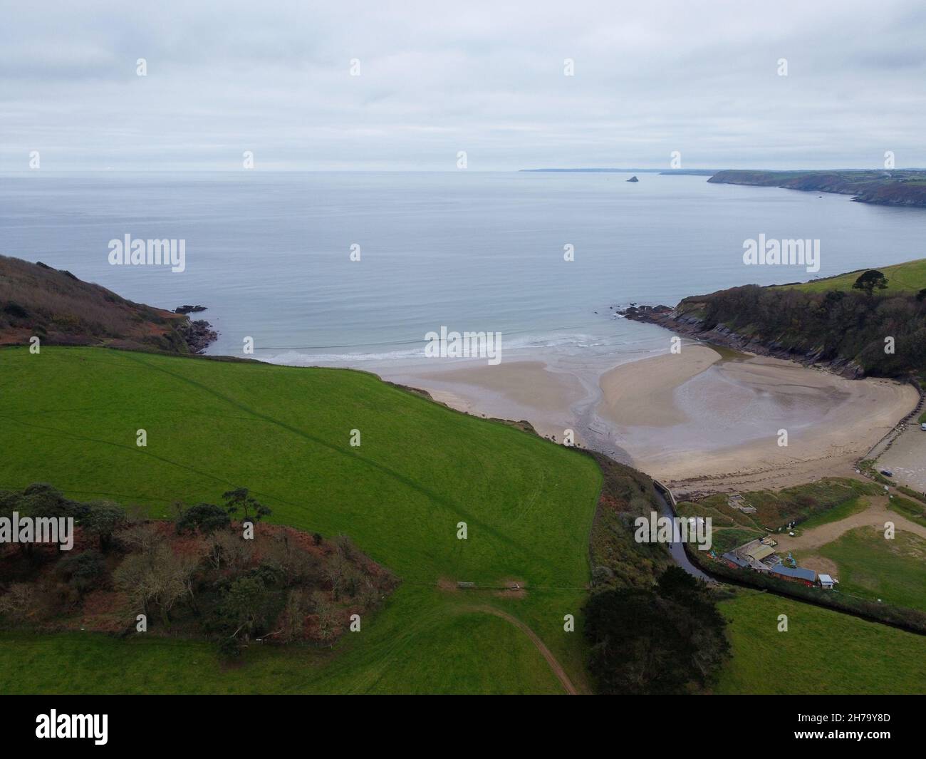 Porthluney beach near caerhays Cornwall England uk Stock Photo - Alamy