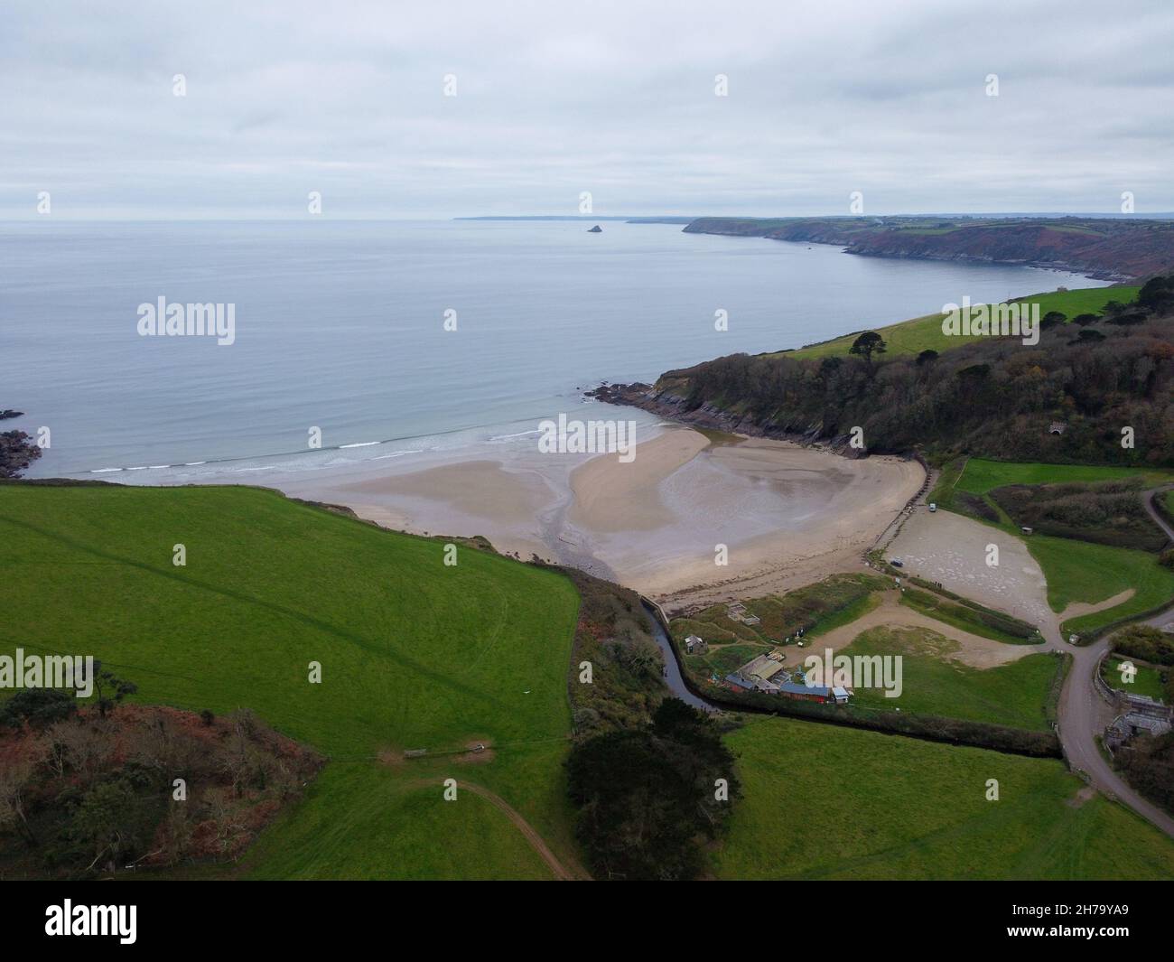 Porthluney beach near caerhays Cornwall England uk Stock Photo - Alamy