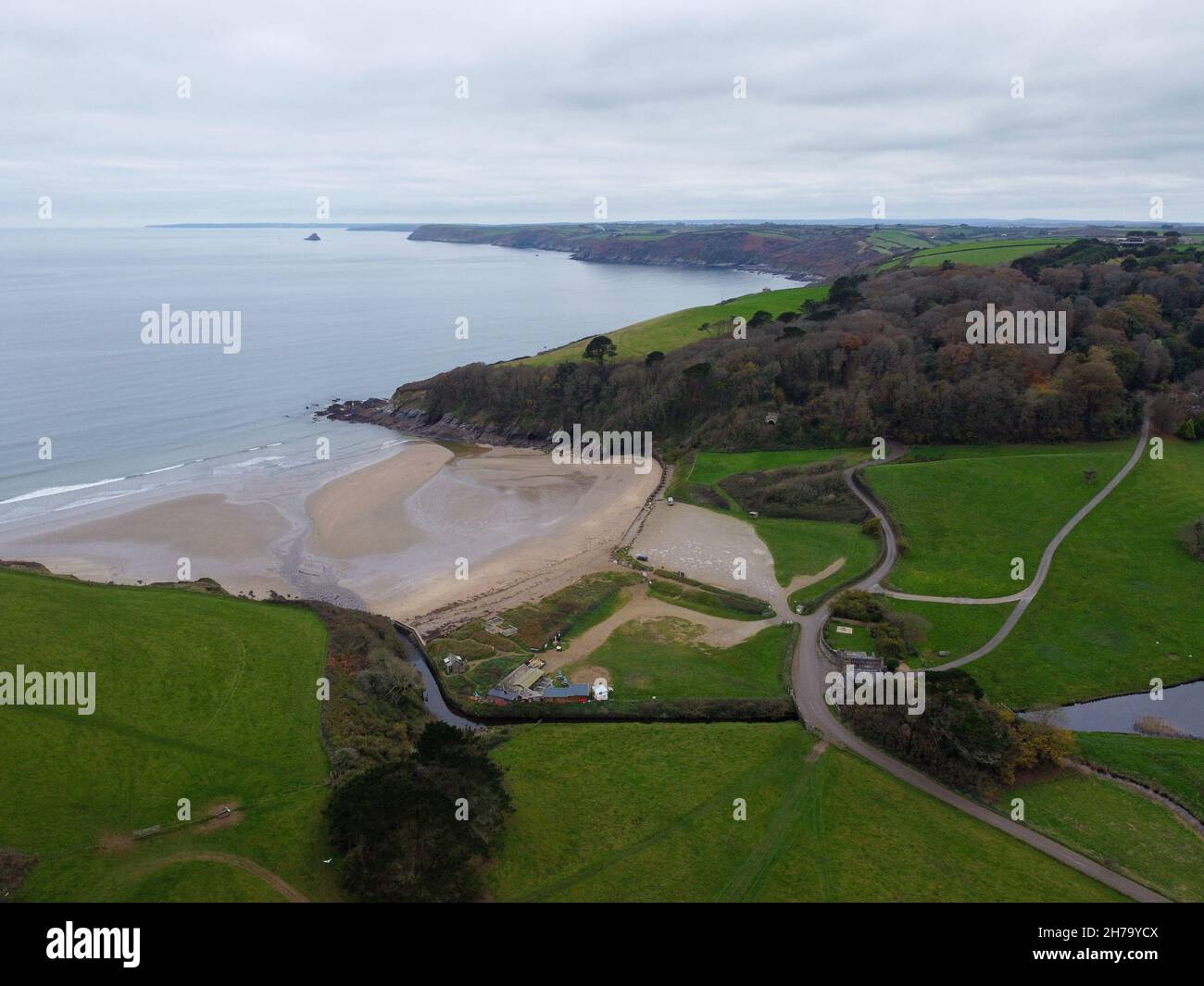 Porthluney beach near caerhays Cornwall England uk Stock Photo - Alamy