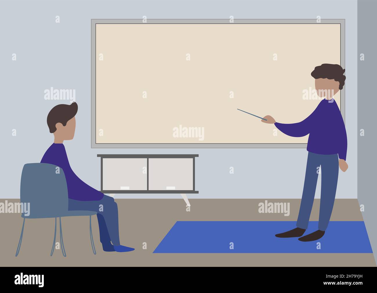 Illustration Of A Teacher And Student Having Class Privately Inside A ...