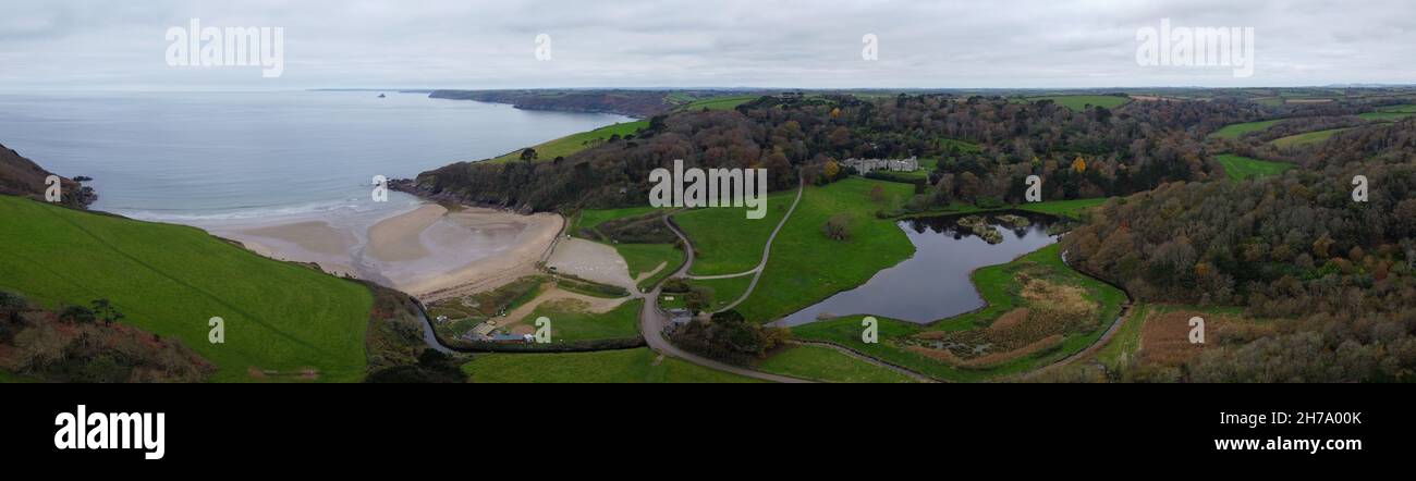 Porthluney beach near caerhays Cornwall England uk Stock Photo - Alamy