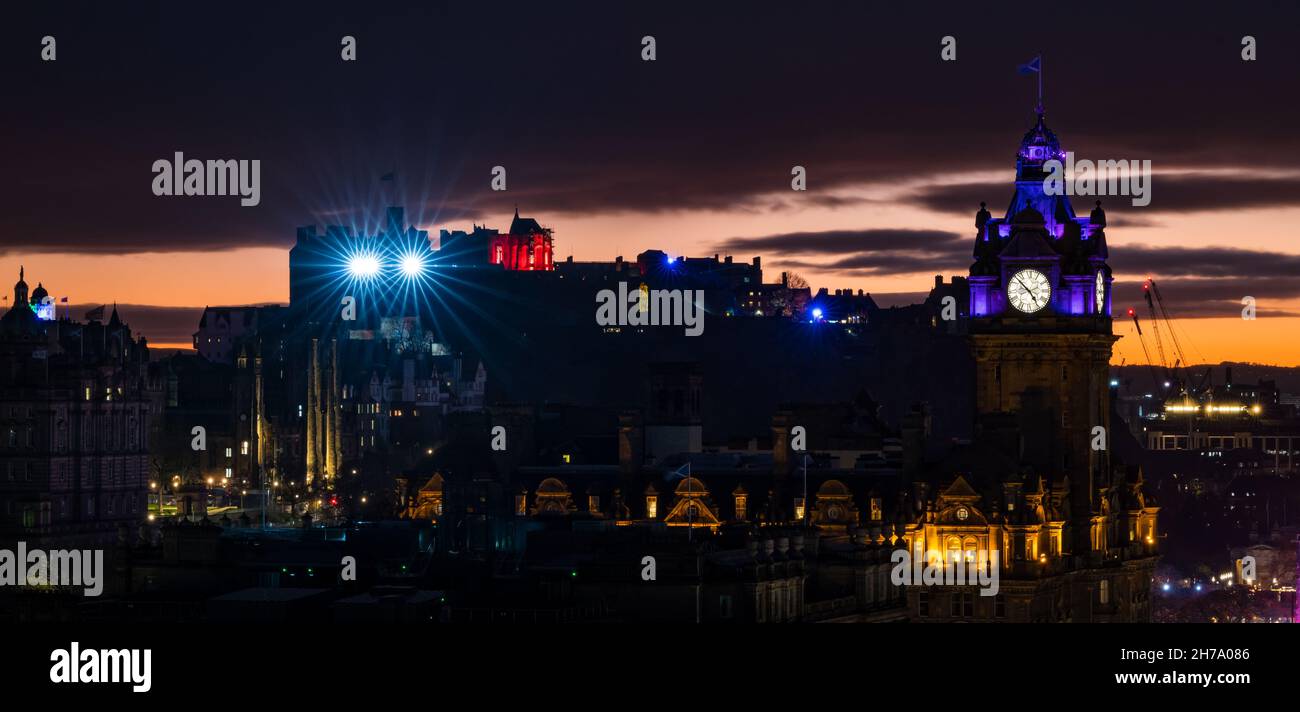 Edinburgh, Scotland, United Kingdom, 21st November 2021. Castle of ...