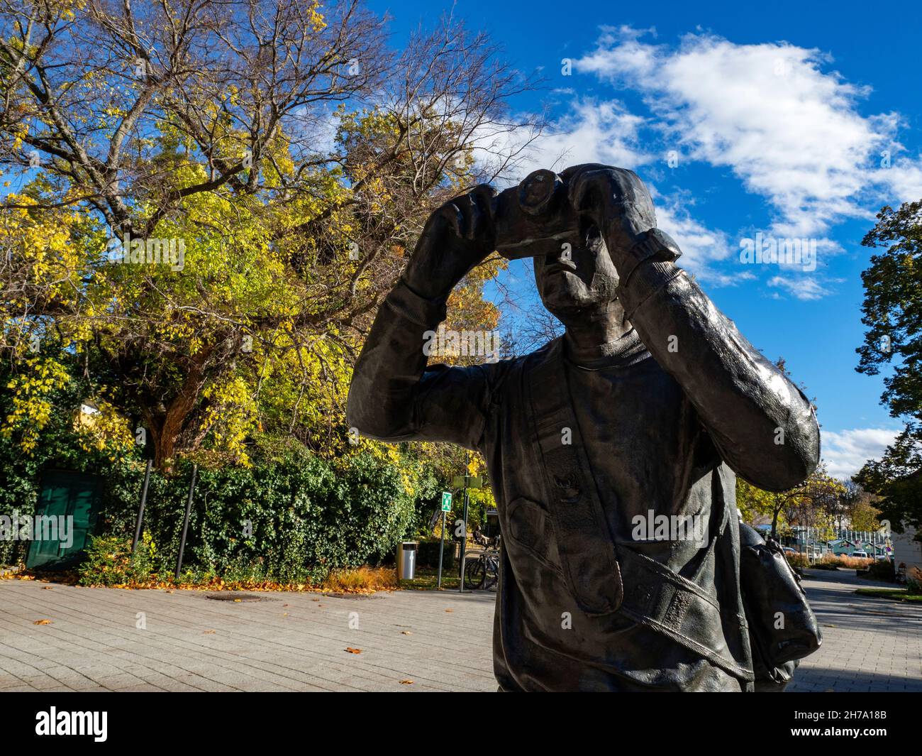 Monument to the photographer near the Roman Baths Stock Photo - Alamy