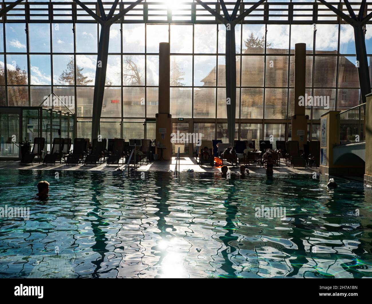 Roman Baths is a popular spa resort that attracts holidaymakers Stock ...