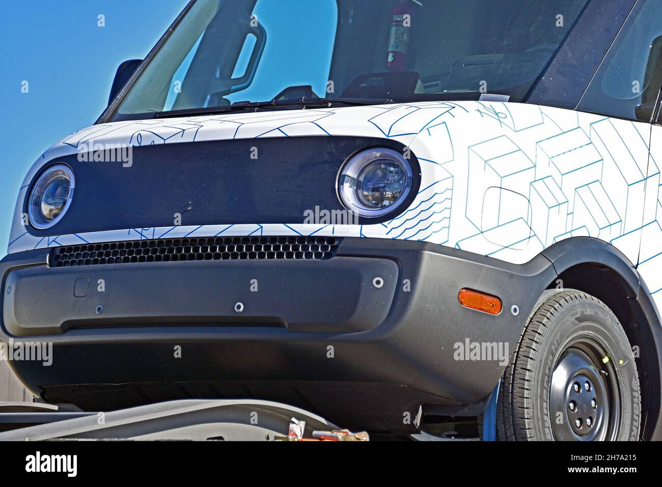 Two brand new model EDV 500 Rivian Electric Delivery Vans (EDV) part of ...