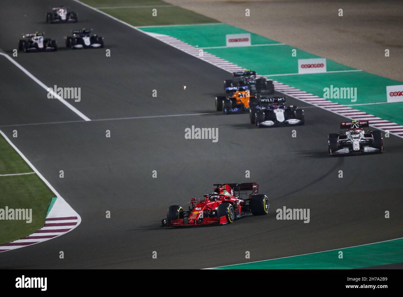 16 LECLERC Charles (mco), Scuderia Ferrari SF21, action during the Formula 1 Ooredoo Qatar Grand ...