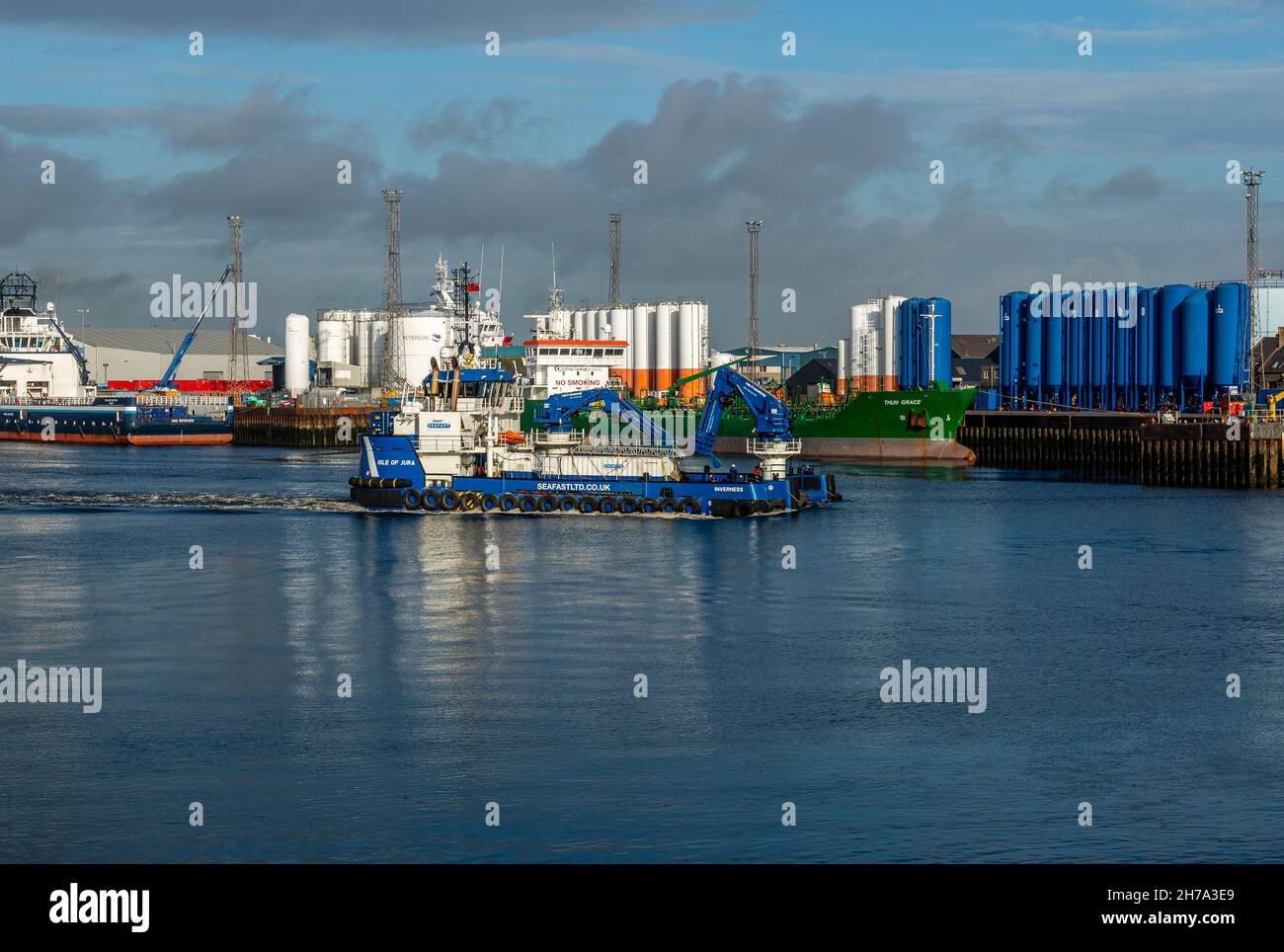 Aberdeen harbour and Vessels, Scotland, United Kingdom, 20th October ...