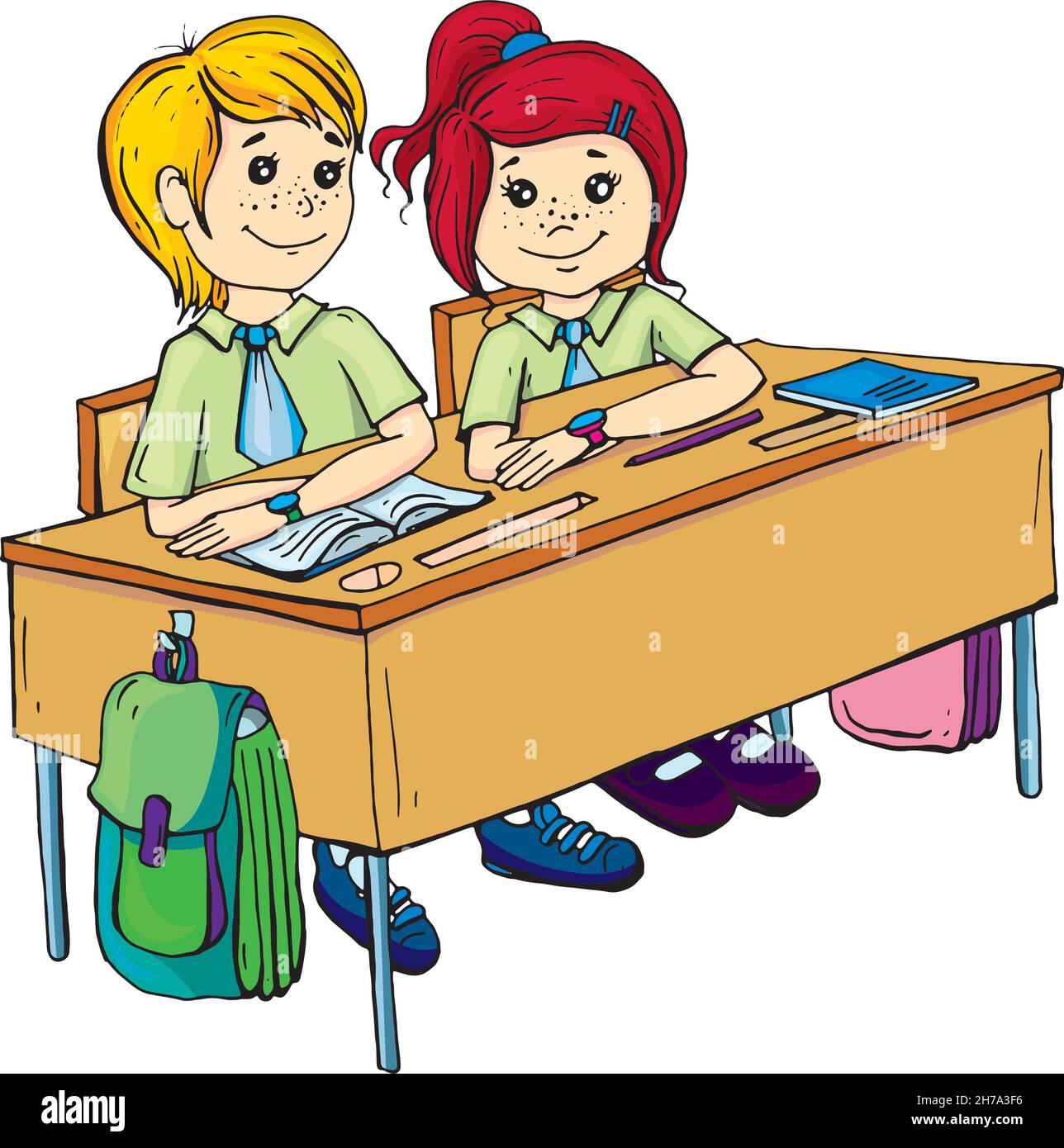 story compositions with children, school, teachers Stock Vector Image ...