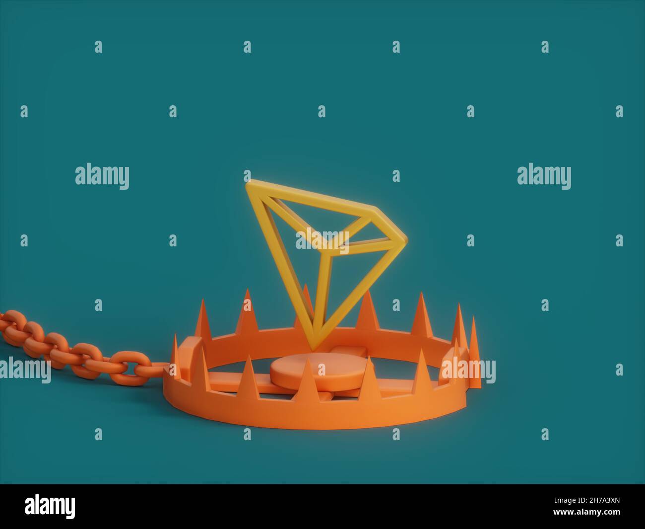 A 3D rendering illustration of a TRON sign over the trap Stock Photo ...