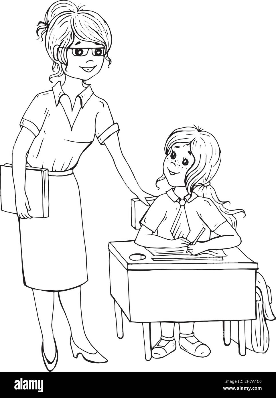 Preschool Teacher Clip Art Black And White