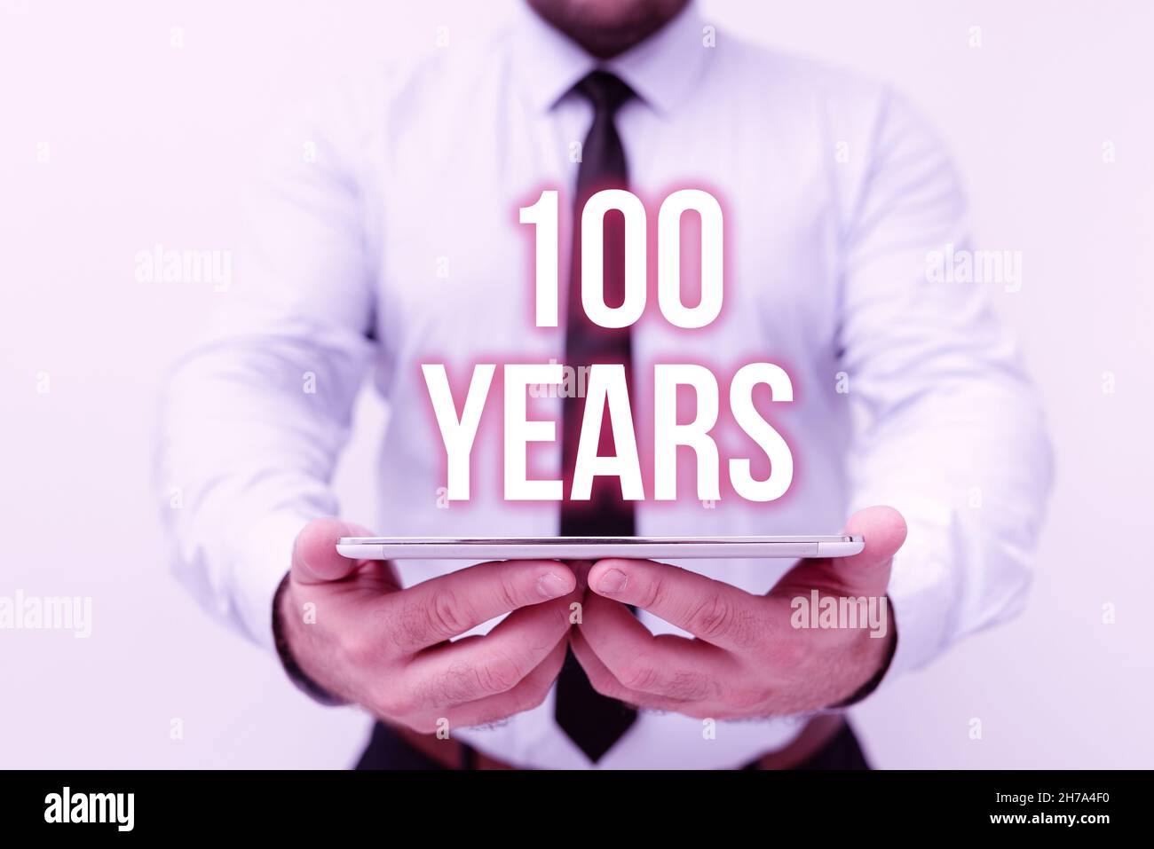 Text showing inspiration 100 Years. Business overview Remembering ...