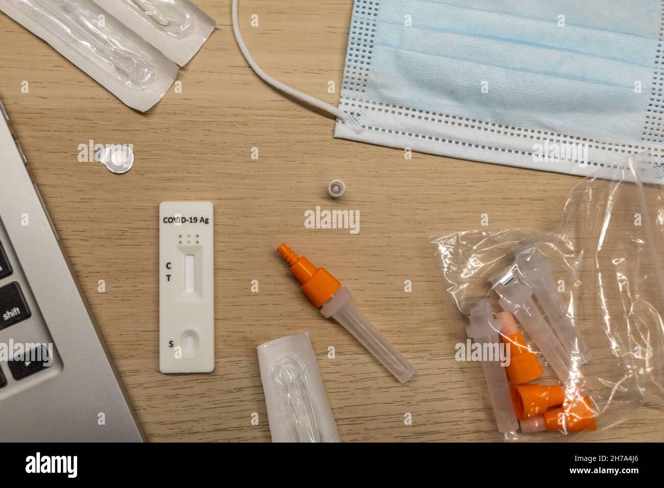 Rapid antigen covid self-test kit on the table Stock Photo - Alamy