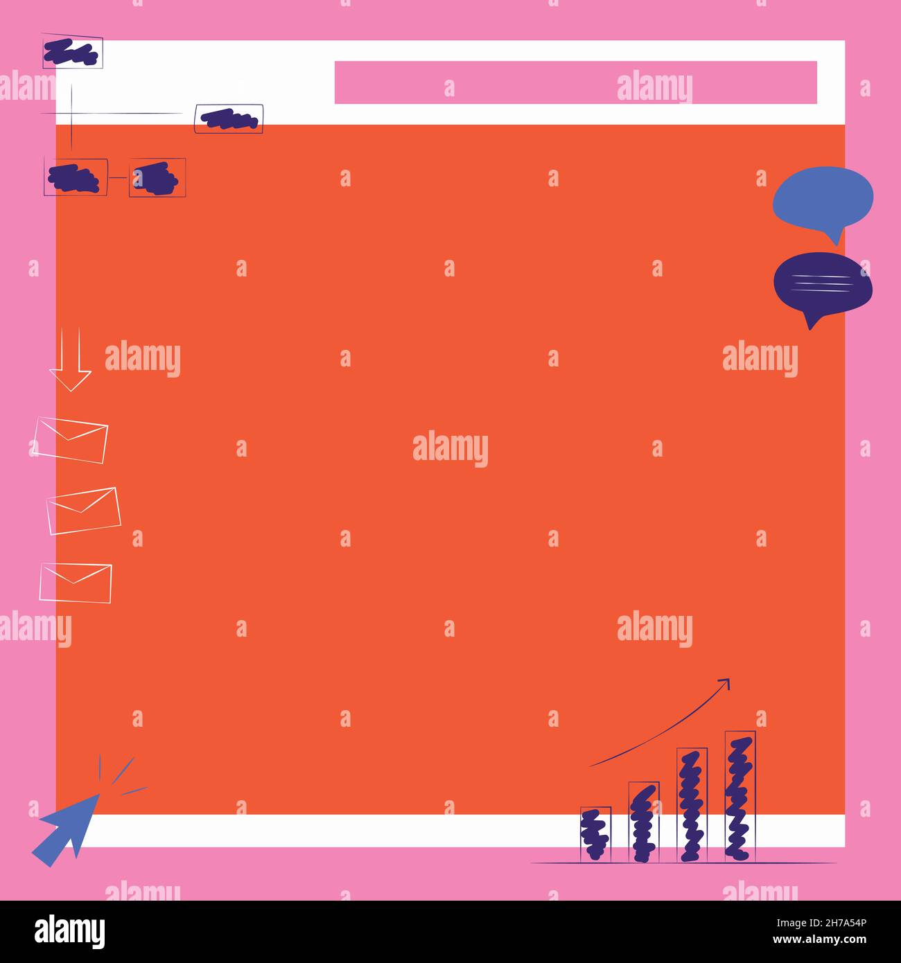 Illustration Of Large Board Receiving New Messages Emails And Searching ...