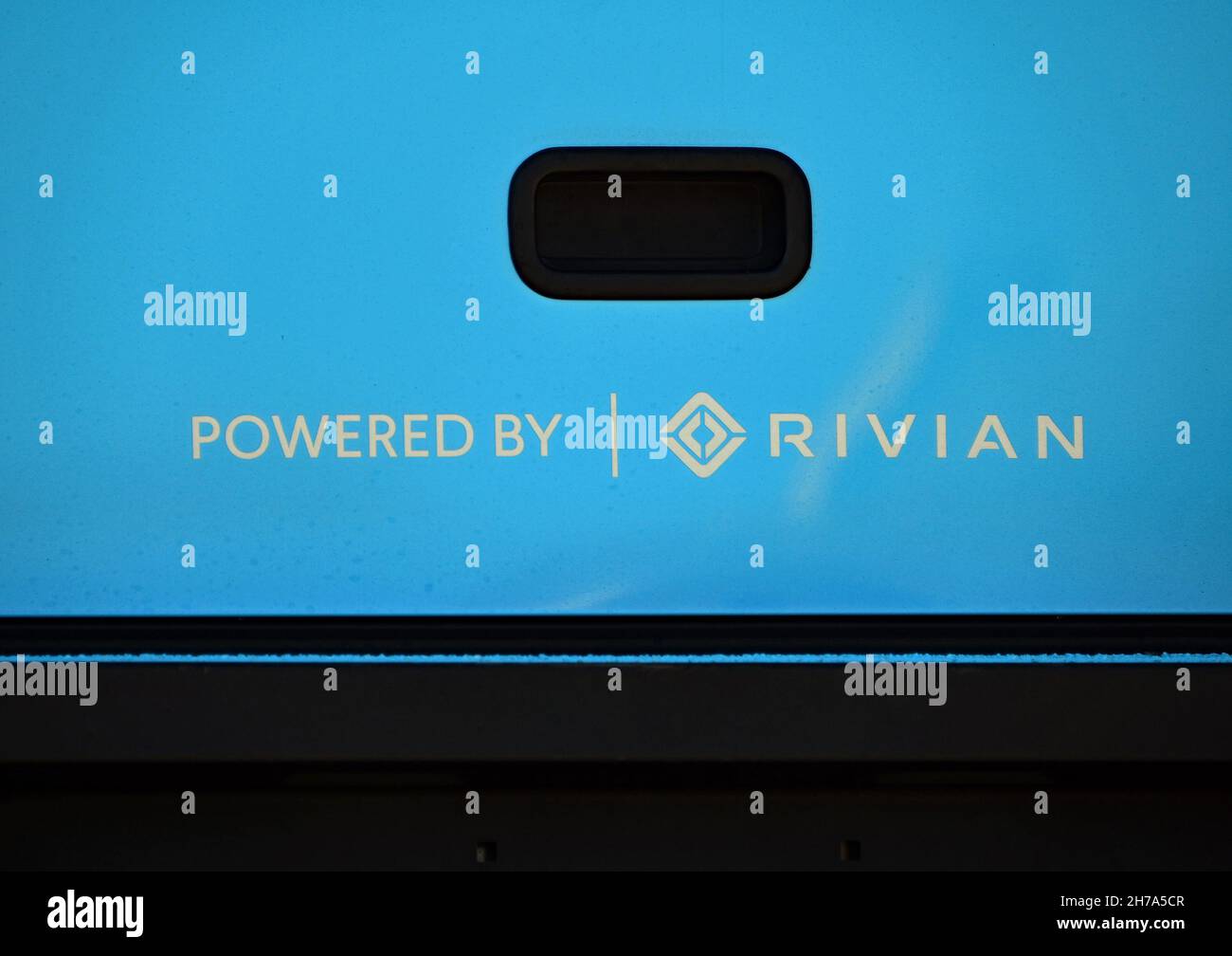 EMPORIA, KS, November 21: Two brand new model EDV 500 Rivian Electric ...