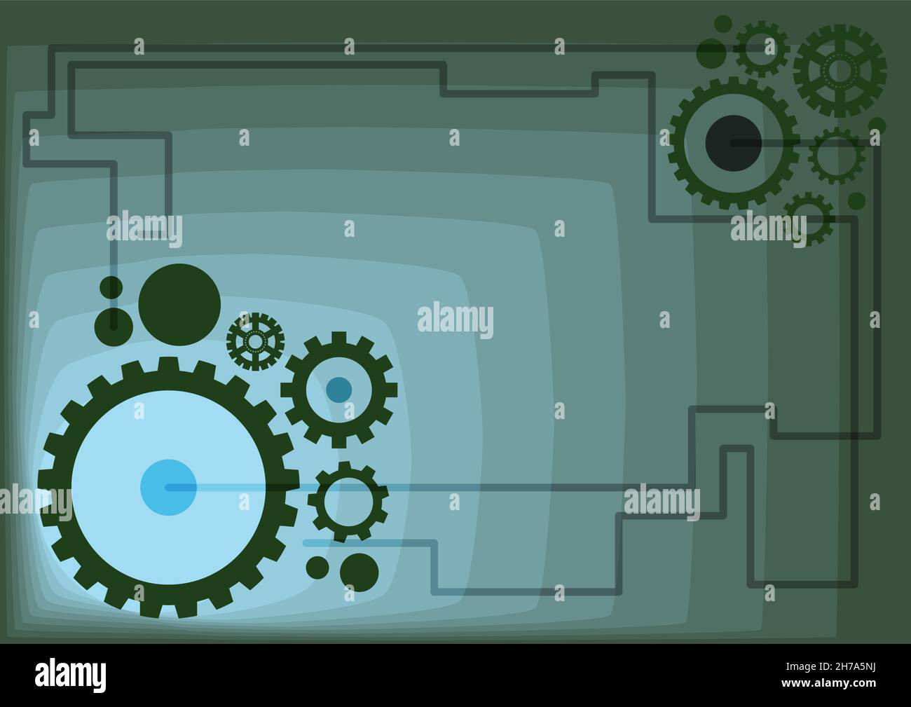 Illustration Of Mechanic Gears Connected To Each Other Performing Work ...