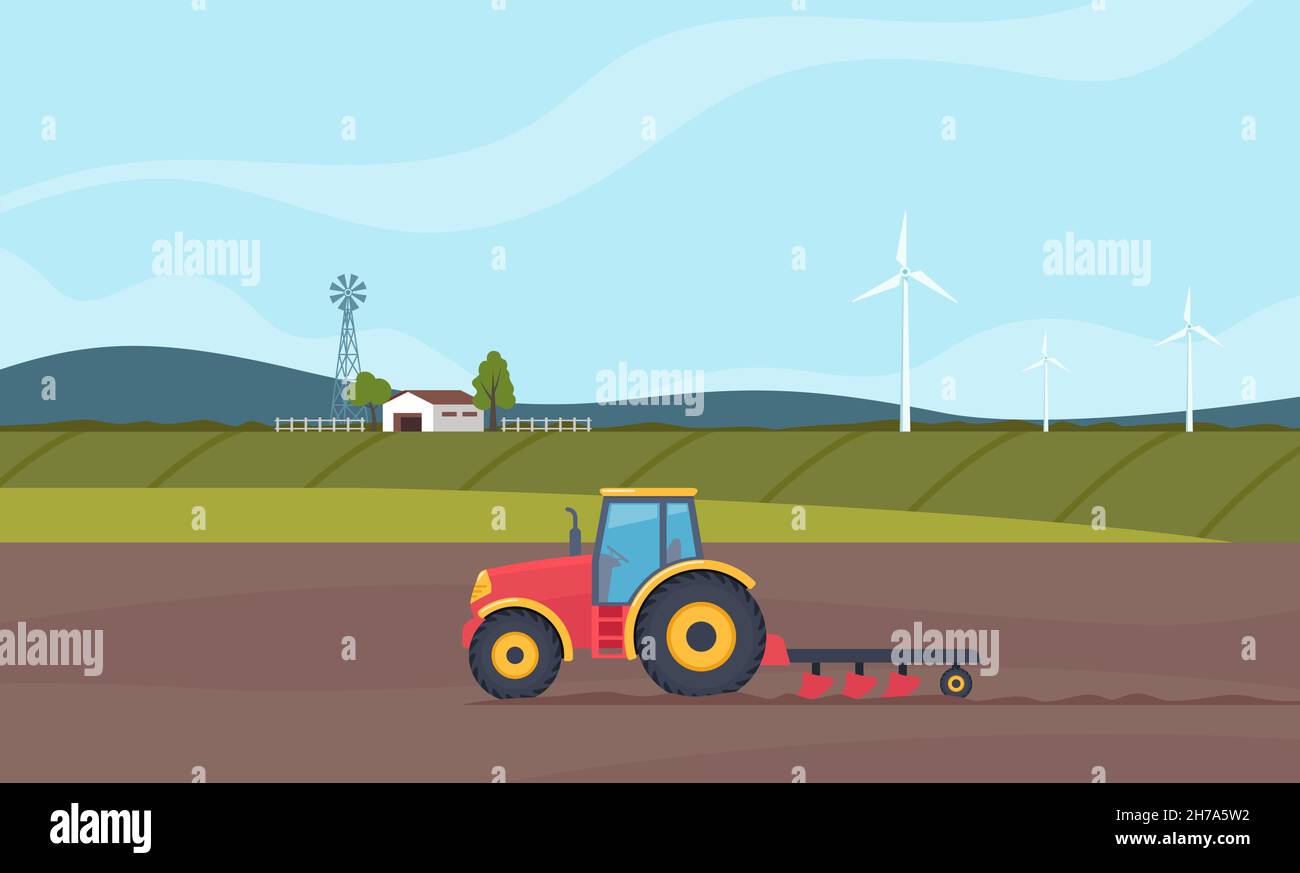 Spring planting green field Stock Vector Images - Alamy